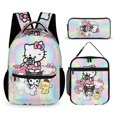 3 Piece Cute Kitty Kuromi Backpack Set, Large Capacity Double Backpack ...