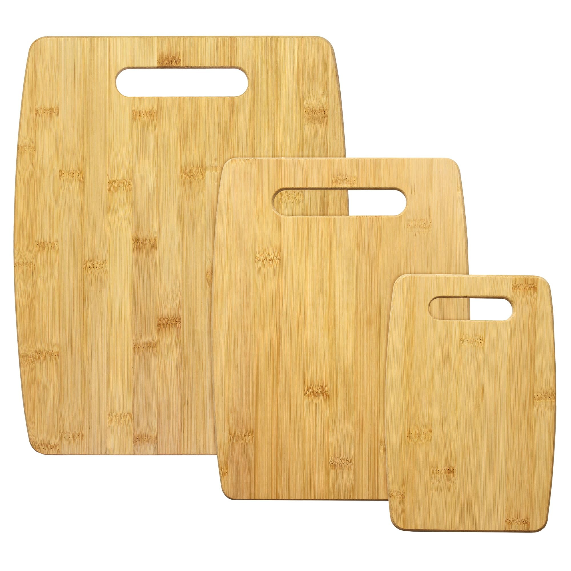 3-Piece Cutting Board Set; 3 Assorted Sizes of Bamboo Wood Cutting Boards for Kitchen - Walmart.com