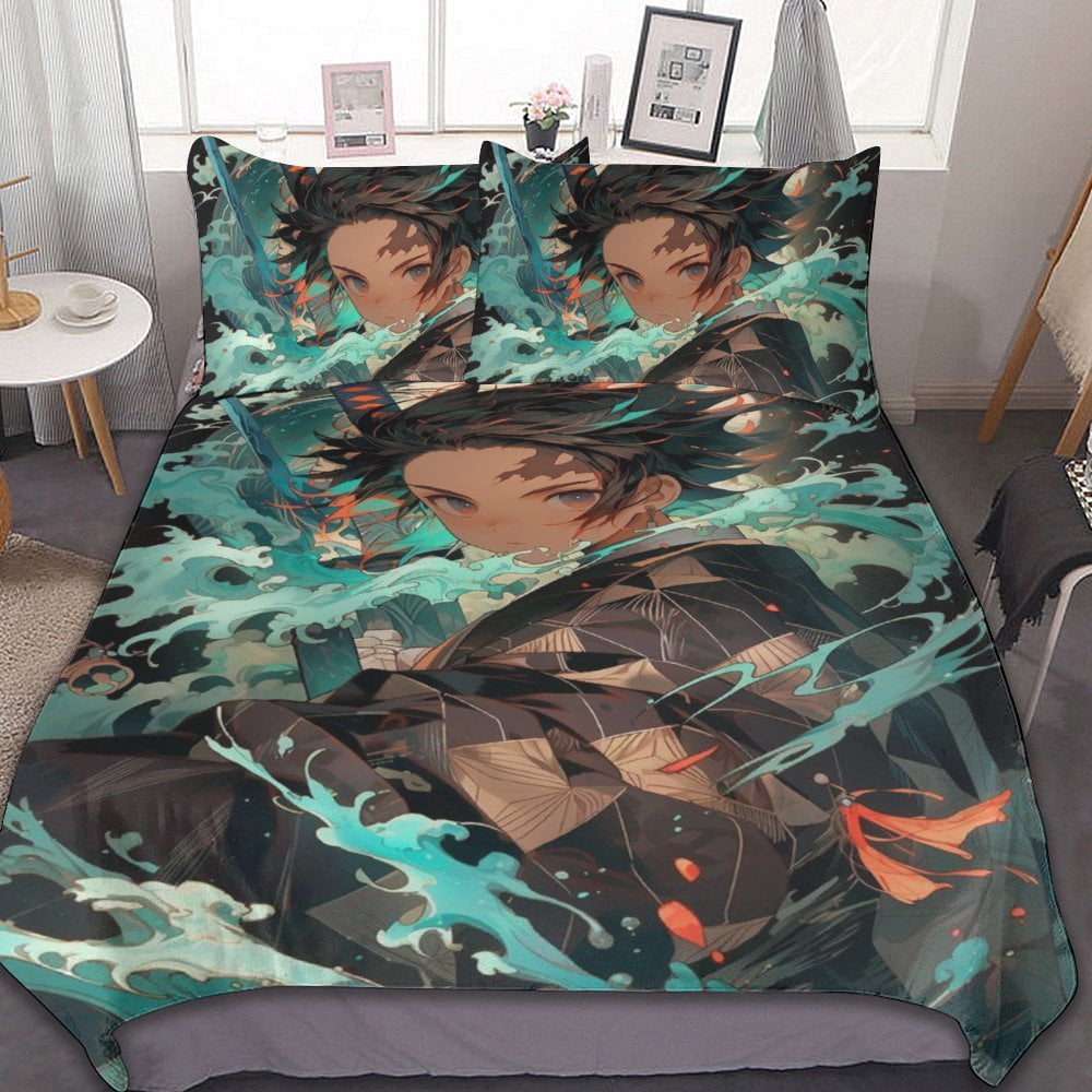 3 Piece Demon Slayer Bedding Duvet Cover Sets,Tanjiro Nezuko Zenitsu ...