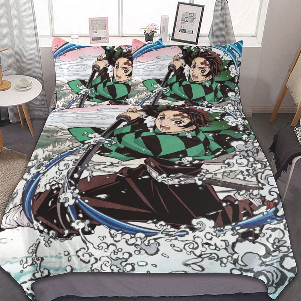 3 Piece Demon Slayer Bedding Duvet Cover Sets Tanjiro Nezuko Zenitsu
