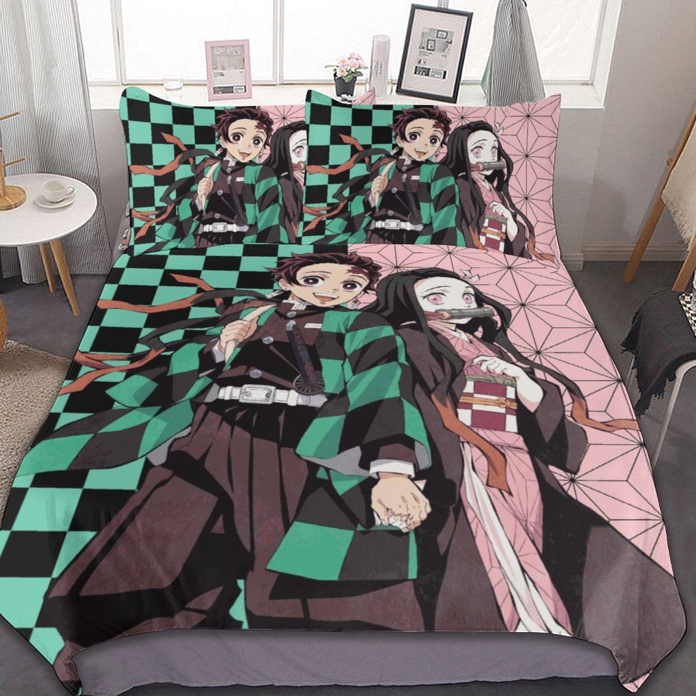 3 Piece Demon Slayer Bedding Duvet Cover Sets,Tanjiro Nezuko Zenitsu ...