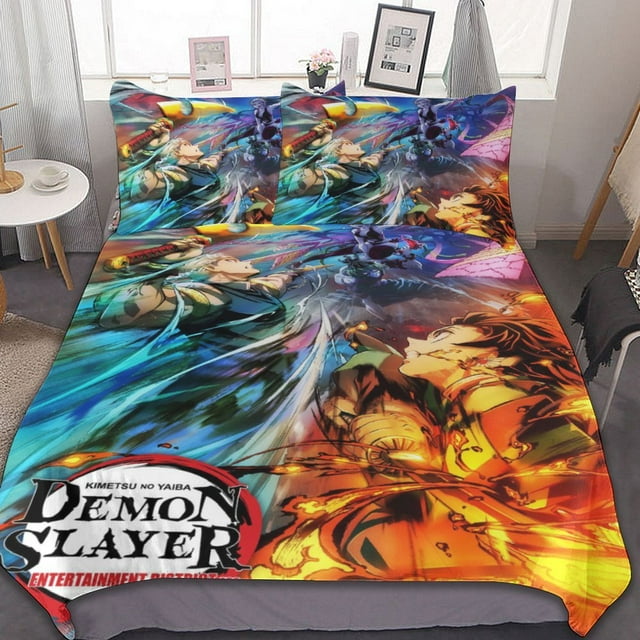 3 Piece Demon Slayer Bedding Duvet Cover Sets,Tanjiro Nezuko Zenitsu ...