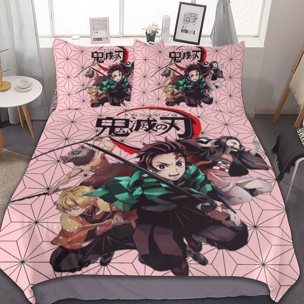 3 Piece Demon Slayer Bedding Duvet Cover Sets,Tanjiro Nezuko Zenitsu ...