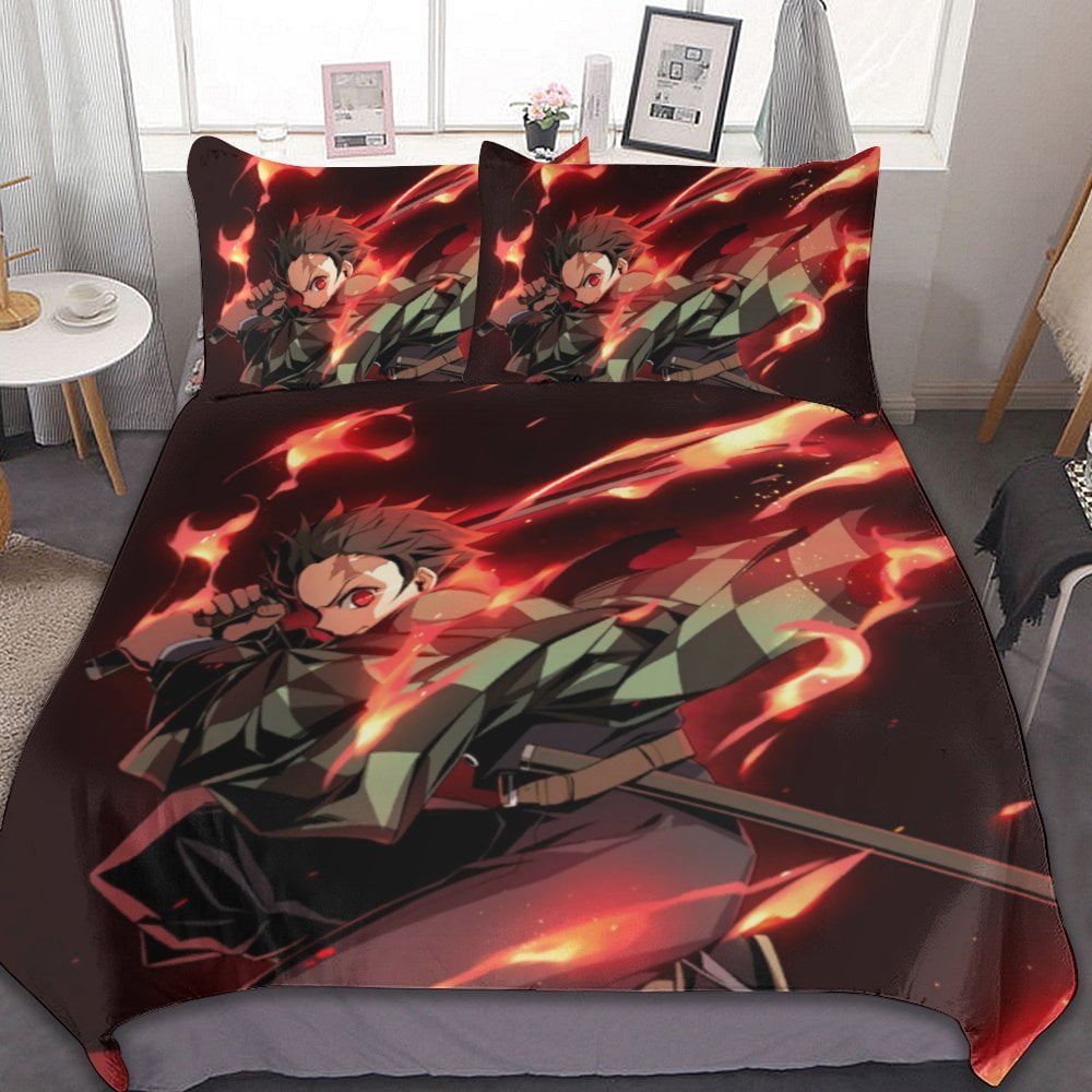 3 Piece Demon Slayer Bedding Duvet Cover Sets,Tanjiro Nezuko Zenitsu ...