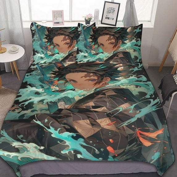 3 Piece Demon Slayer Bedding Duvet Cover Sets,Tanjiro Nezuko Zenitsu ...