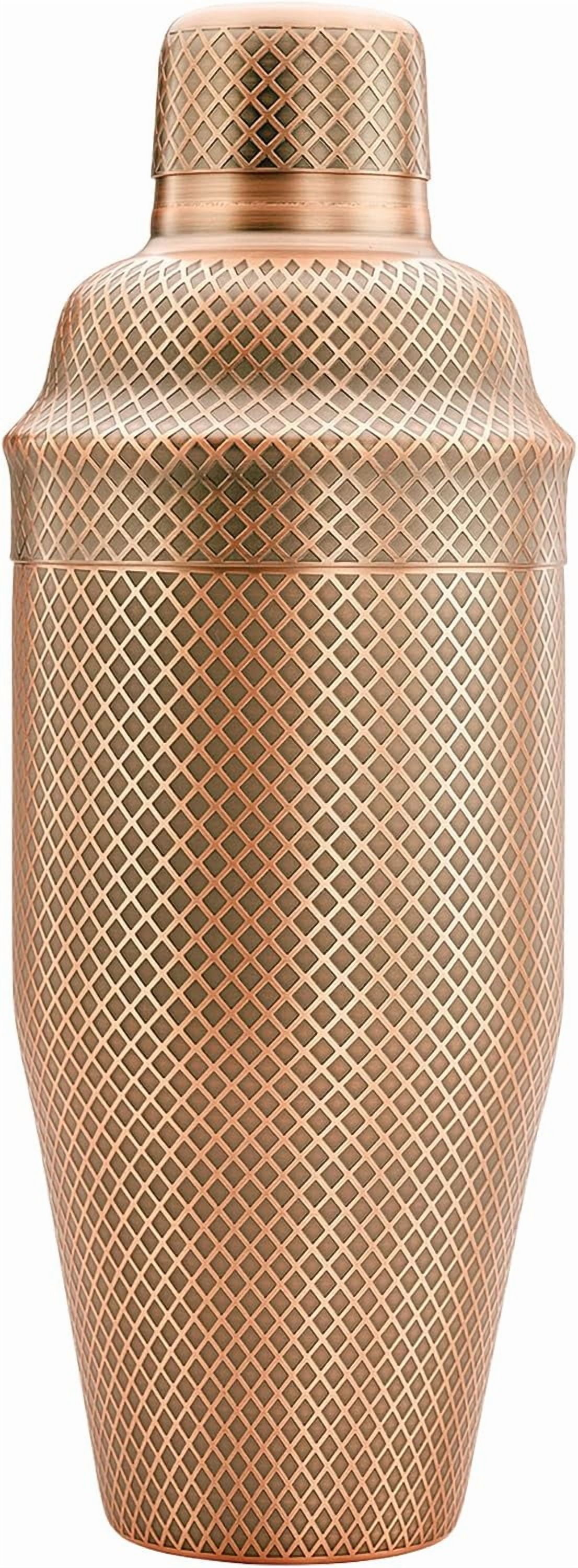 3-Piece Diamond Lattice Etch Japanese Cocktail Shaker Set (24 Oz/700ml ...