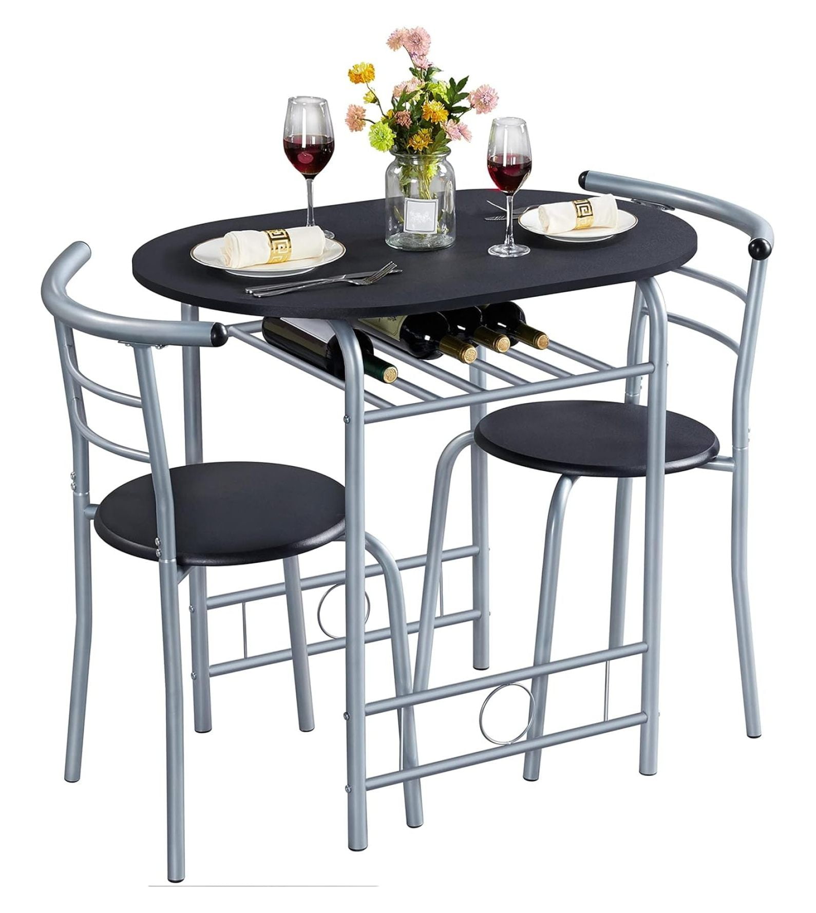 3-Piece Dining Room Table Set, Kitchen Table & Chair Sets for 2 ...