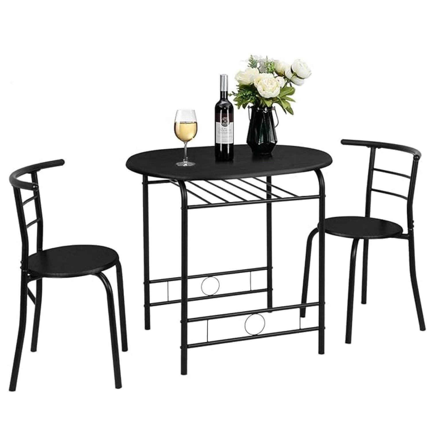3 Piece Dining Set,Small Kitchen Table Set for 2,Breakfast Table Set ...
