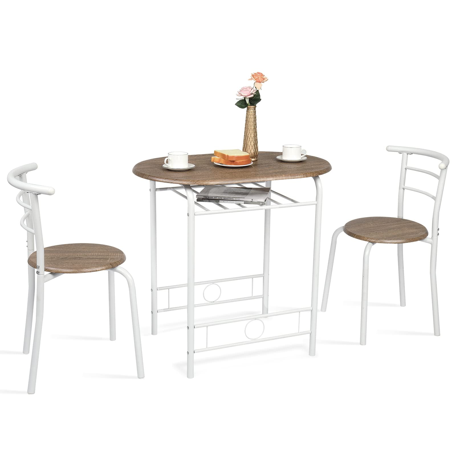 3 Piece Dining Set,Small Kitchen Table Set for 2,Breakfast Table Set ...