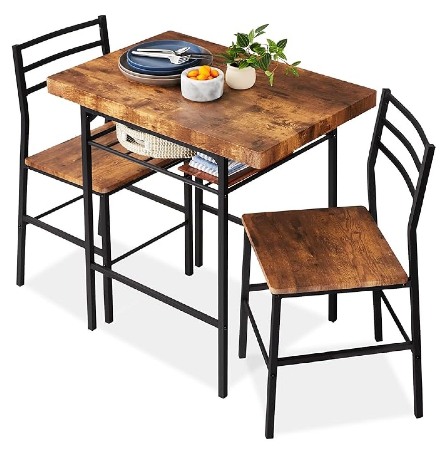 3-Piece Dining Set, Space Saving Dinette for Kitchen, Dining Room ...
