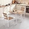 3 Piece Dining Table Set for 2, Kitchen Furniture with Metal Frame ...