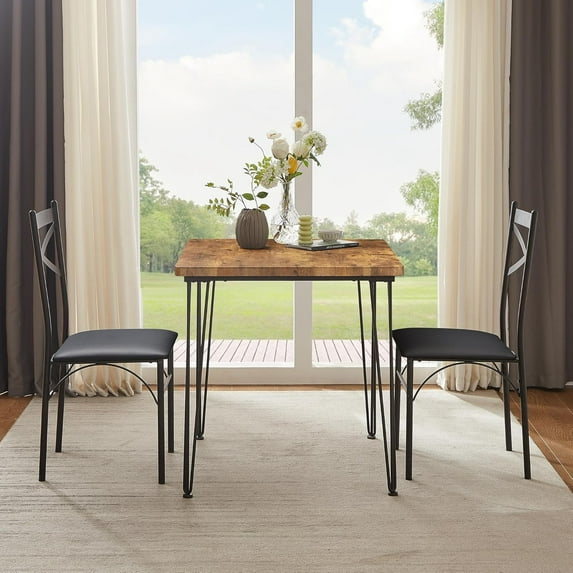 3 Piece Dining Table Set for 2, Kitchen Table Set with 2 Chairs for ...