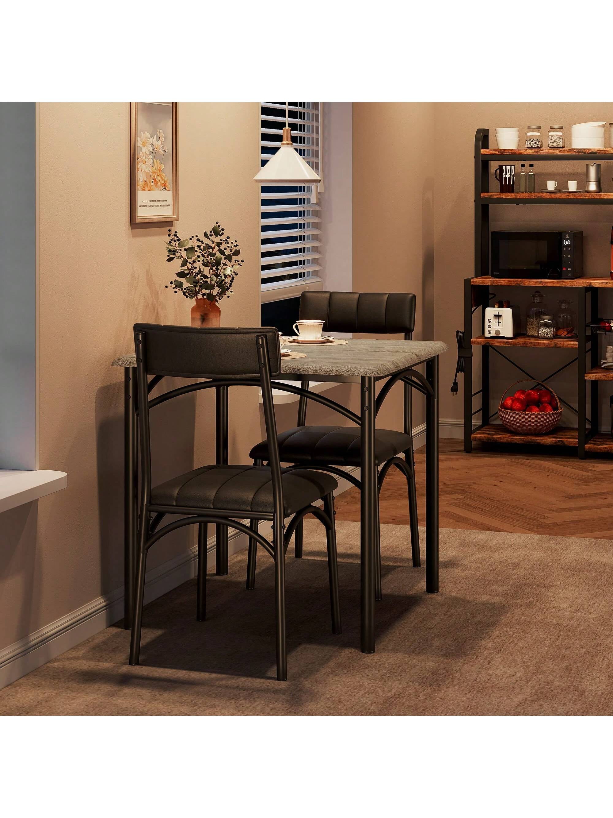 3 Piece Dining Table Set, 2 Person Table, Kitchen Table And Chairs For ...