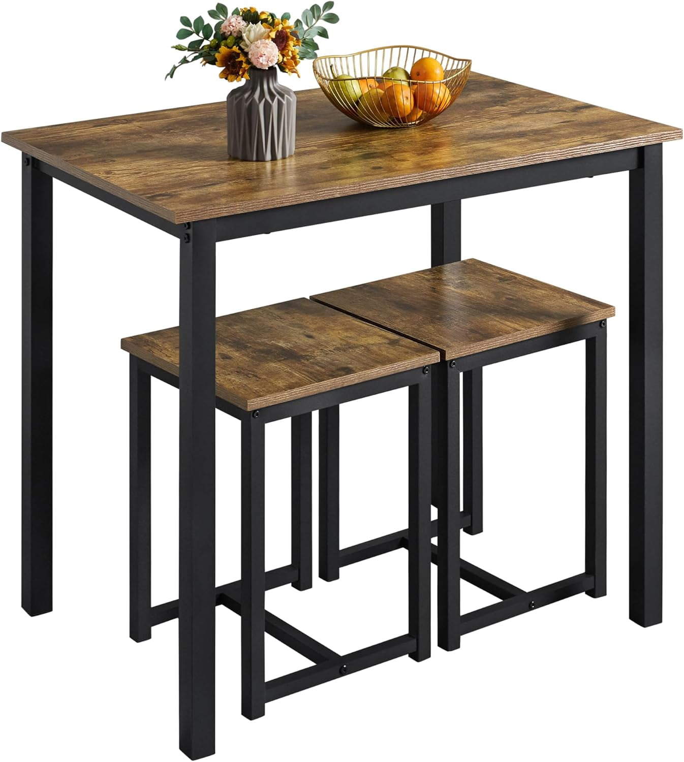 3 Piece Dining Table Set - Kitchen Table & Chair Set - Breakfast Nook ...