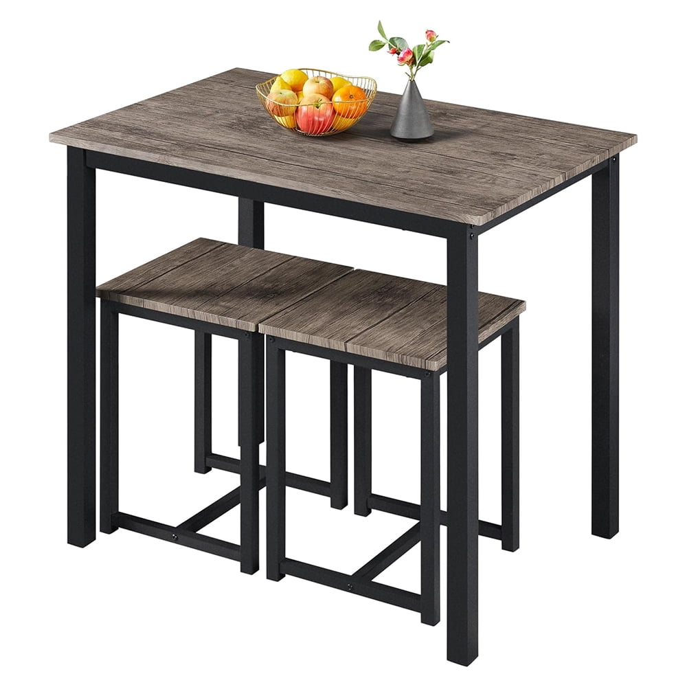 3 Piece Dining Table Set - Kitchen Table & Chair Sets for 2 - Compact ...