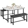 3-Piece Dining Table Set for 4, Rectangular Kitchen Table with 2 ...