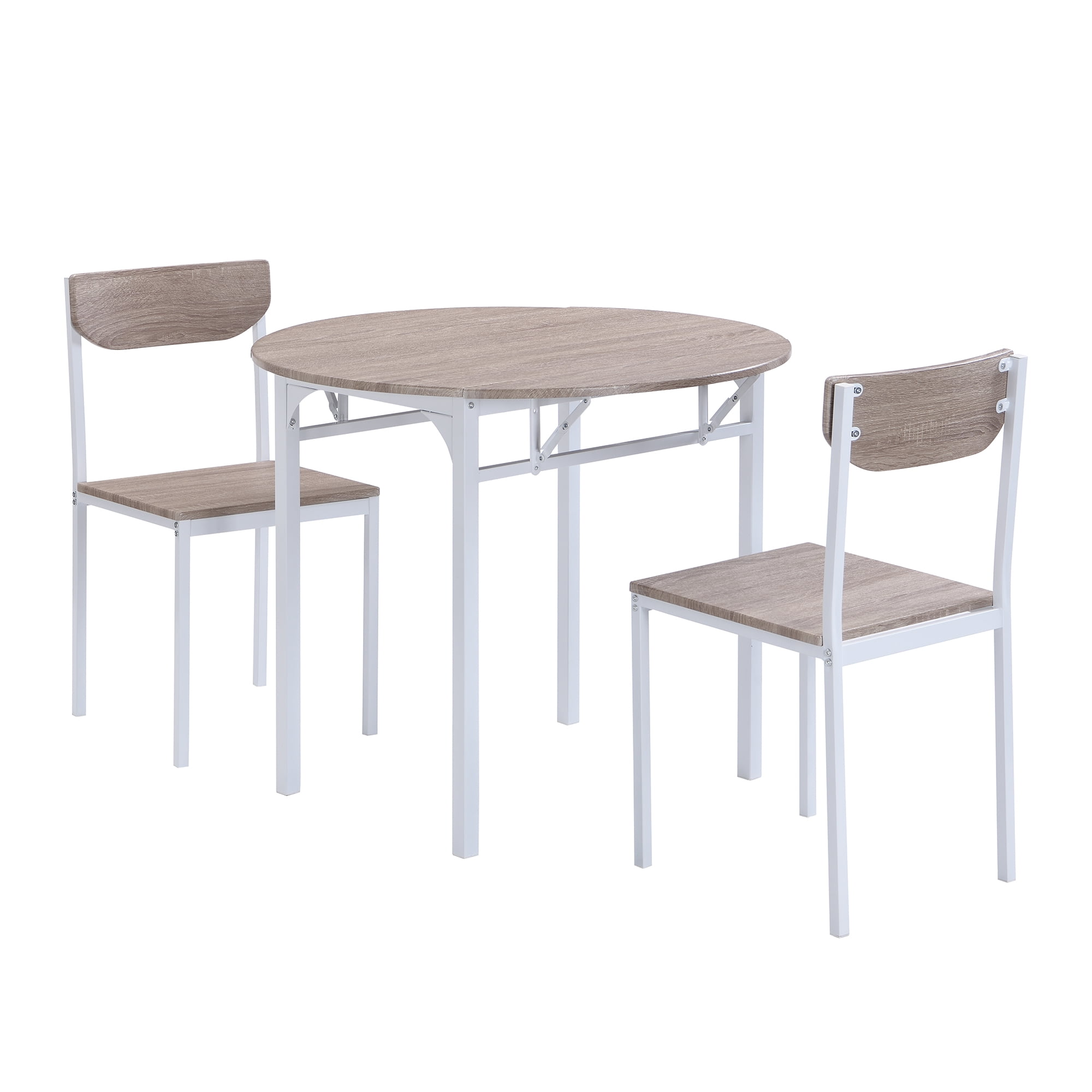 3-Piece Dining Table Sets Counter Height Kitchen Dining Set with Round ...