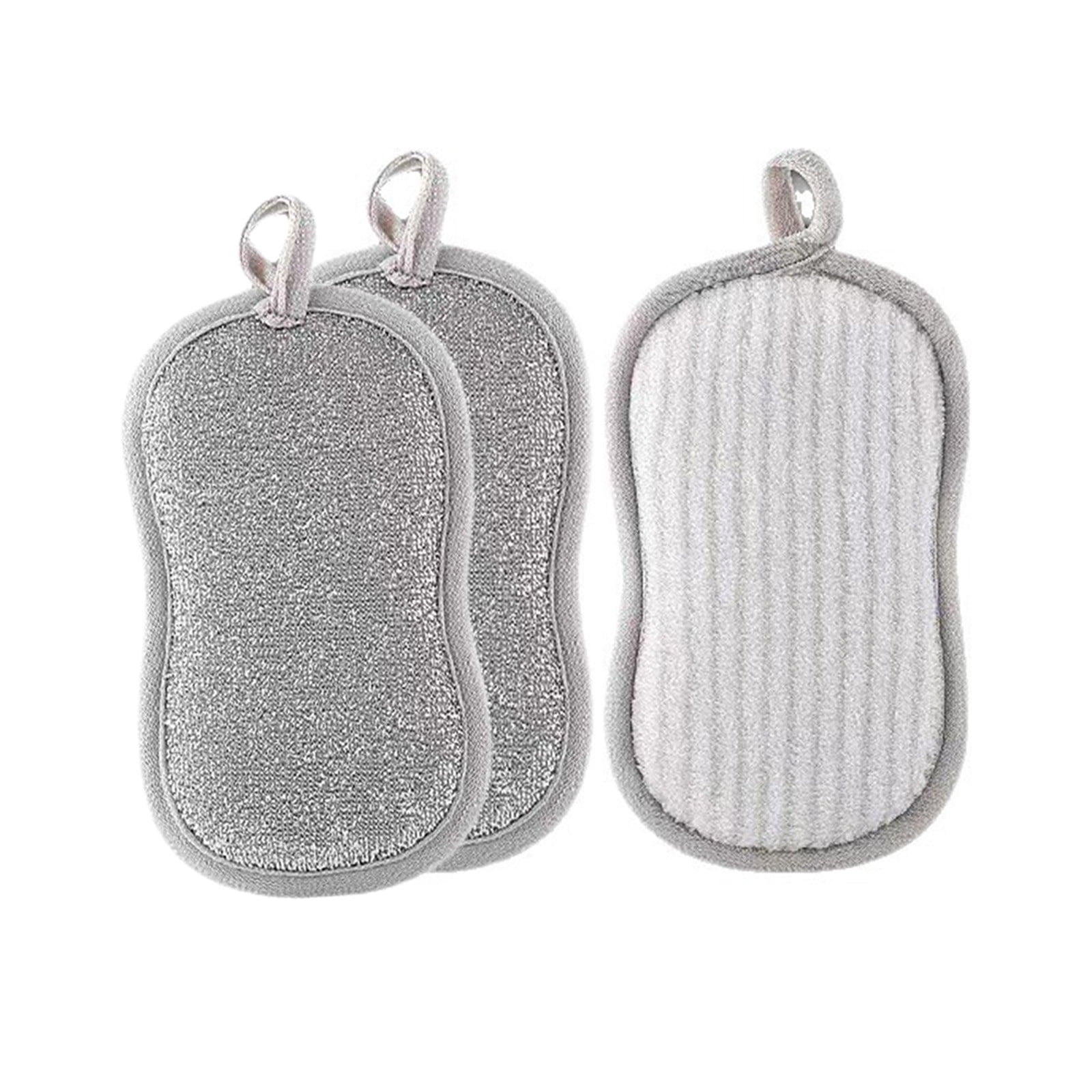 3-Piece Double Sided Dish Sponge Set with Scouring Pad, Kitchen ...