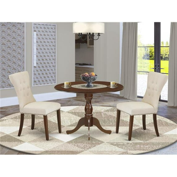 3 Piece Dublin Modern Dining Table Set - Mahogany - Walmart.com