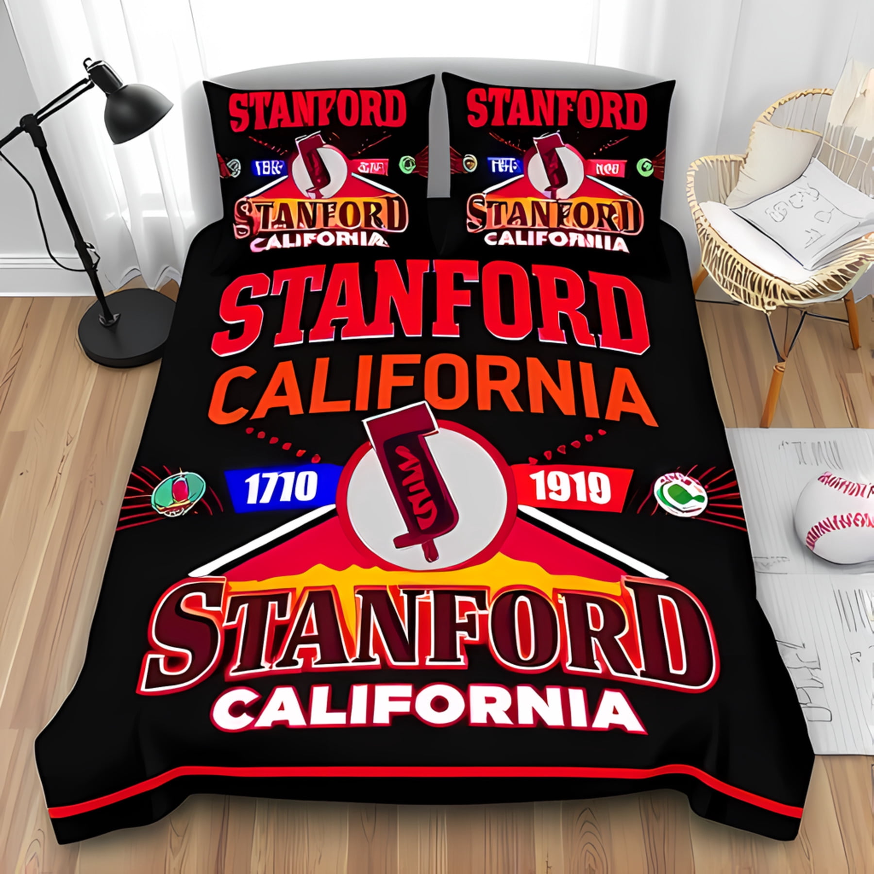 3-Piece Duvet Cover Set - Bold California Design with Historical ...