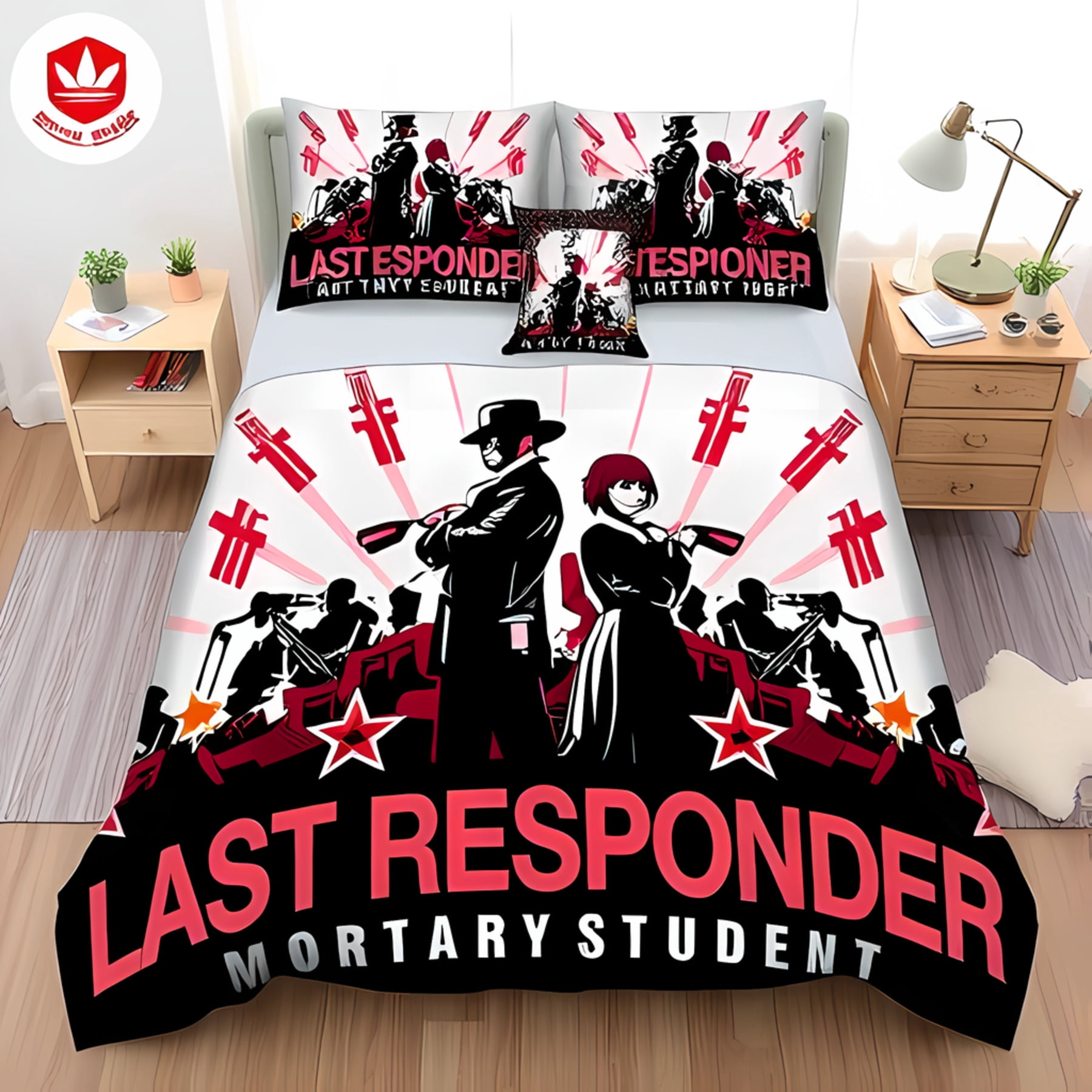3-Piece Duvet Cover Set - Bold Graphic Design with 'LAST RESPONDER ...