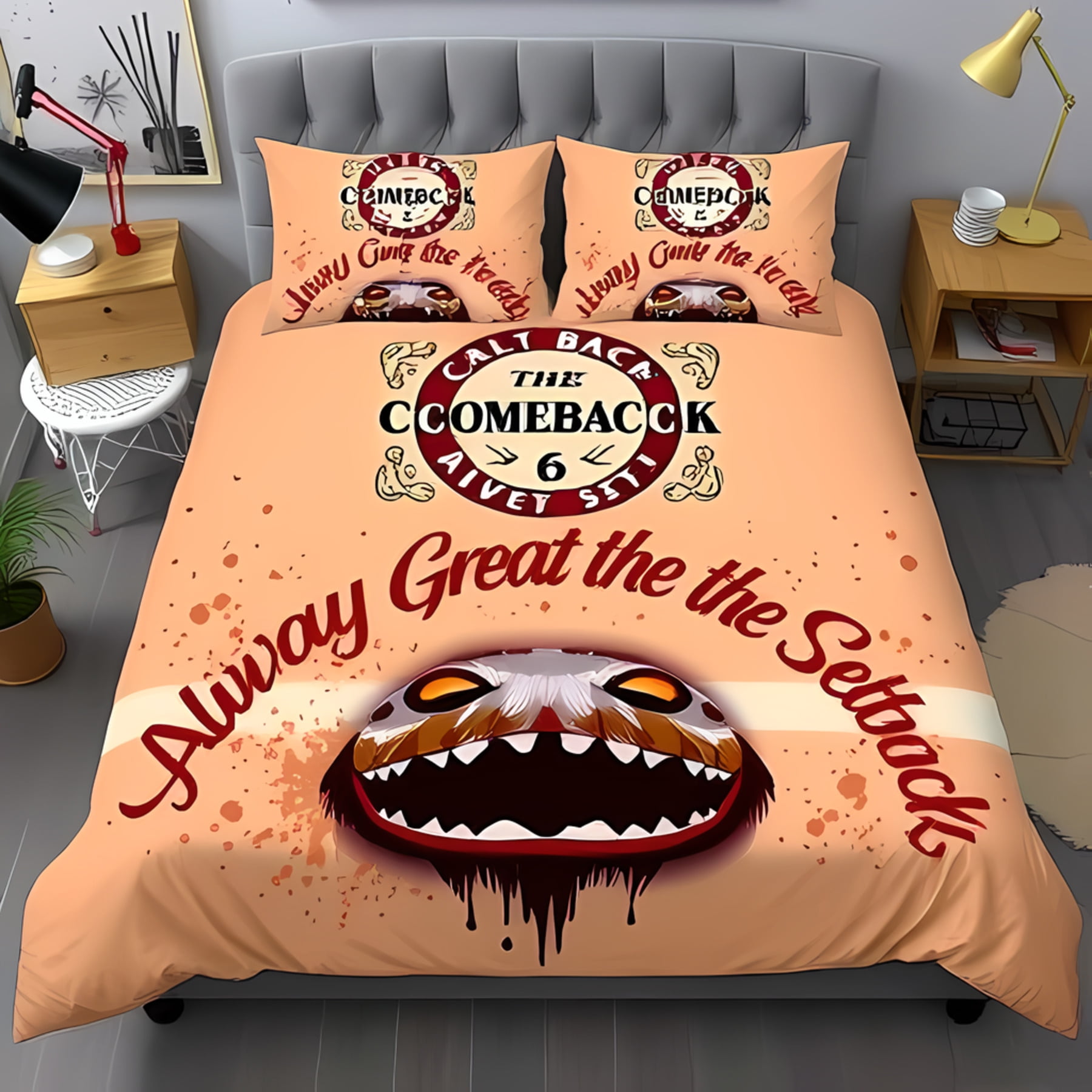 3-Piece Duvet Cover Set with Bold Menacing Face Design & " Always Great ...