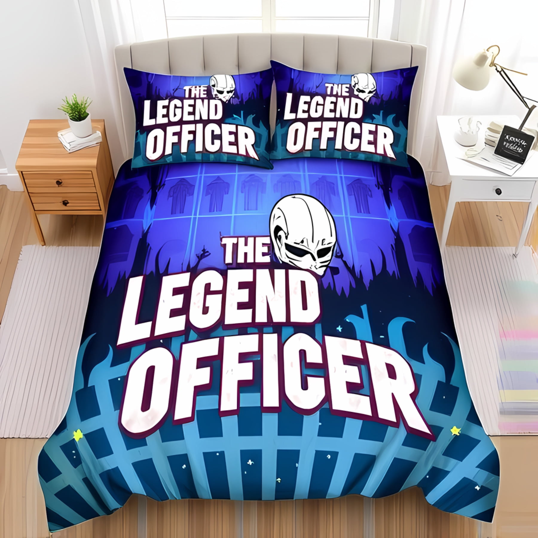 3-Piece Duvet Cover Set - Bold " THE LEGEND OFFICER " Design with ...