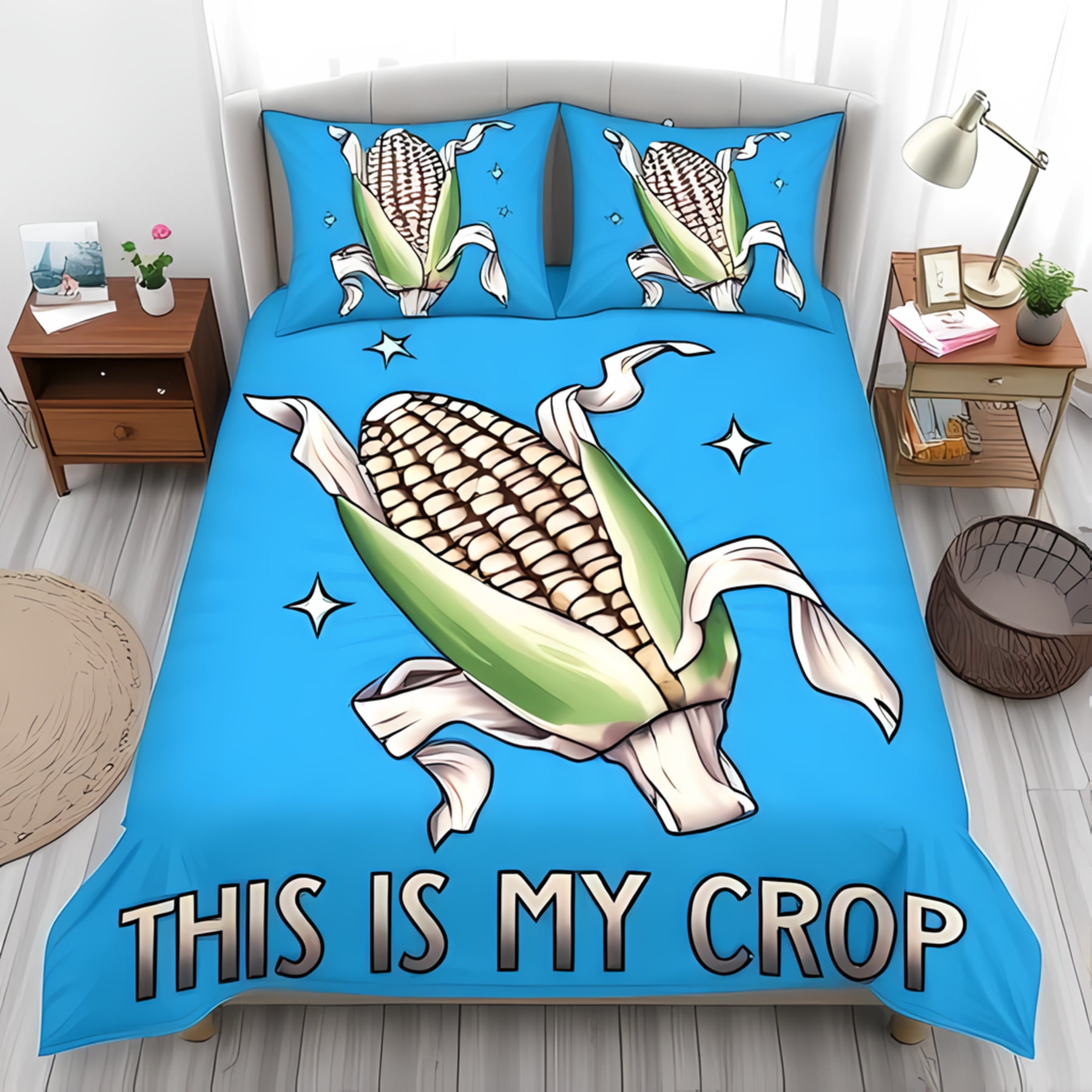 3-Piece Duvet Cover Set with Cartoon Ear of Corn Design " THIS IS MY ...