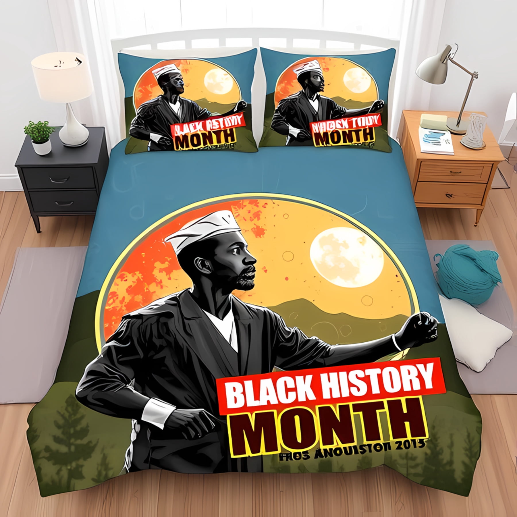 3-Piece Duvet Cover Set Celebrating Black History Month - Bold Graphics ...
