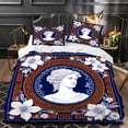 3-Piece Duvet Cover Set - Classical Greek Theme Blue Floral Patterns ...