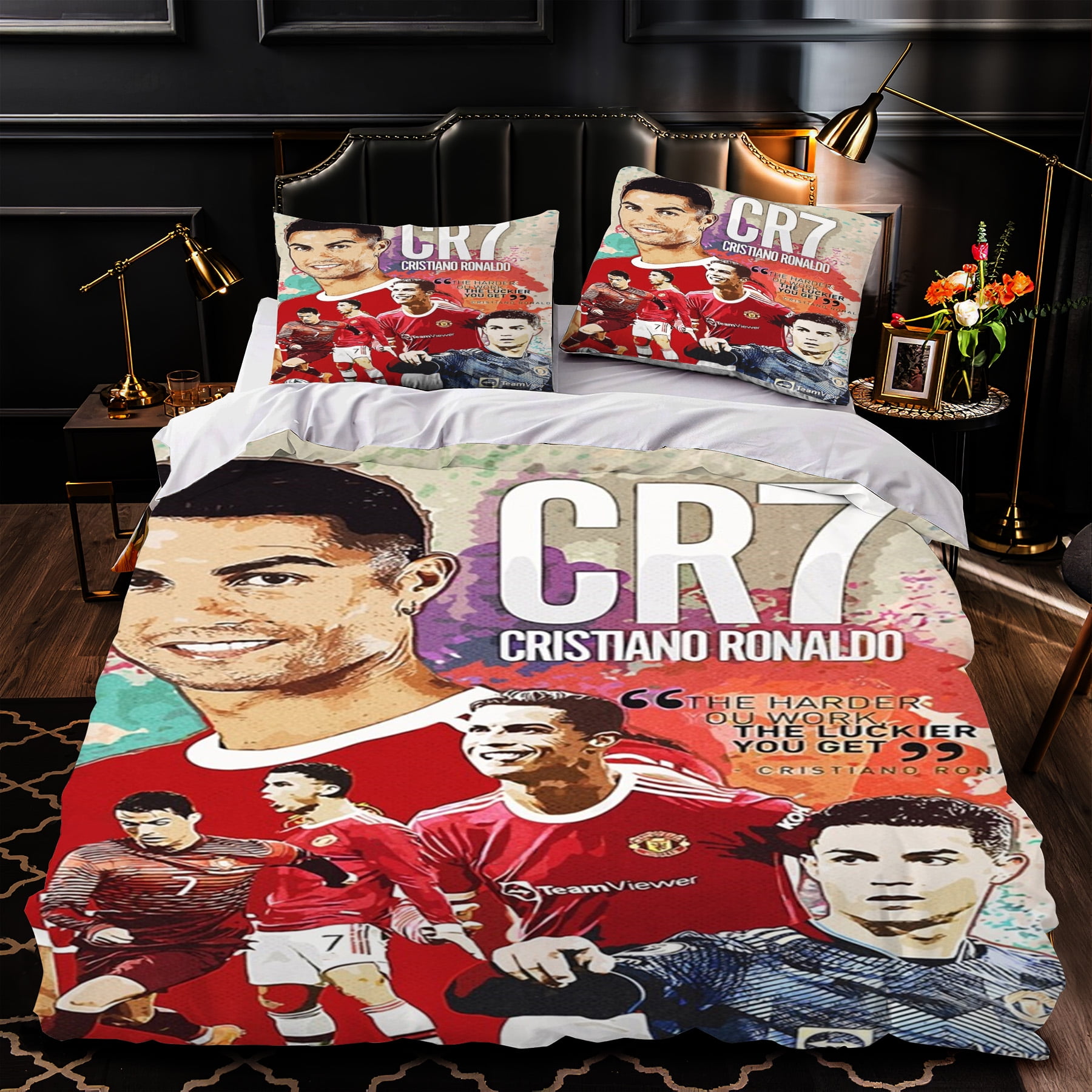 3-Piece Duvet Cover Set - Collage Bedding with Iconic Poses & Quotes ...