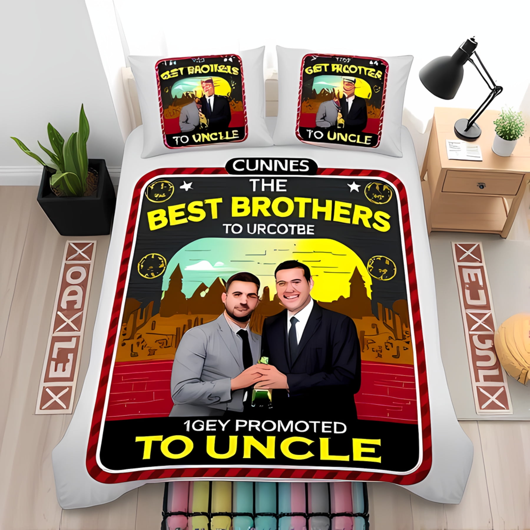 3-Piece Duvet Cover Set - Colorful Playful Design Celebrating & Family ...