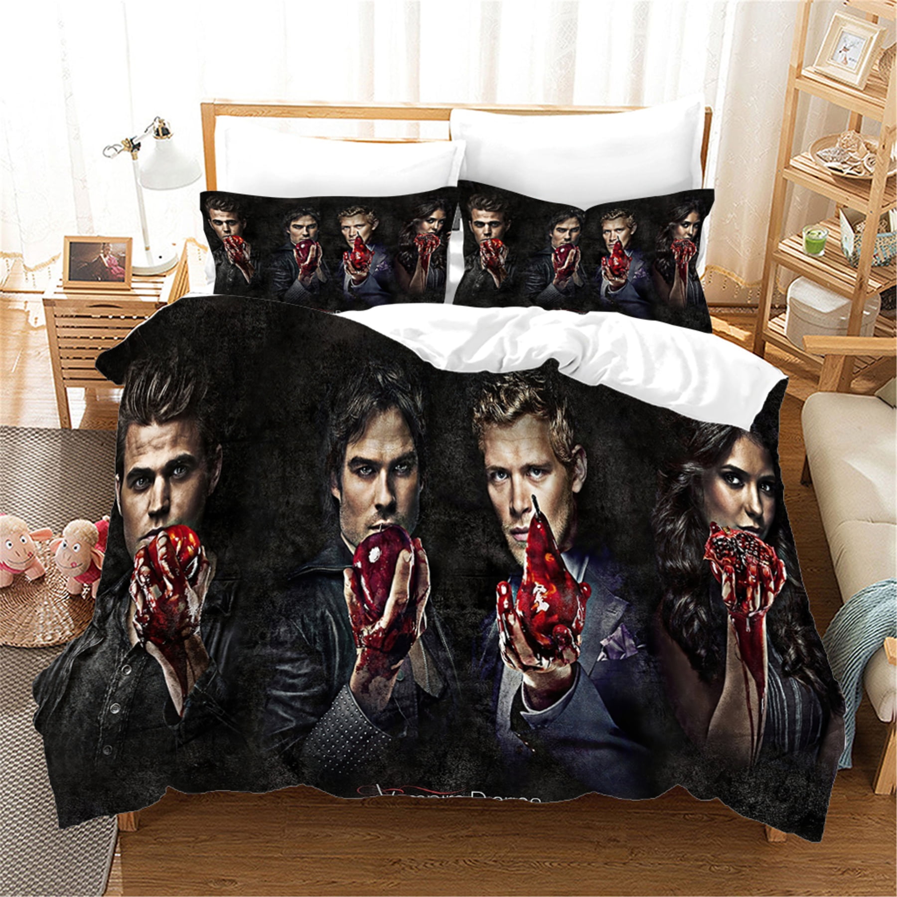 3-Piece Duvet Cover Set Featuring * * Characters Damon Dark Gothic Home ...