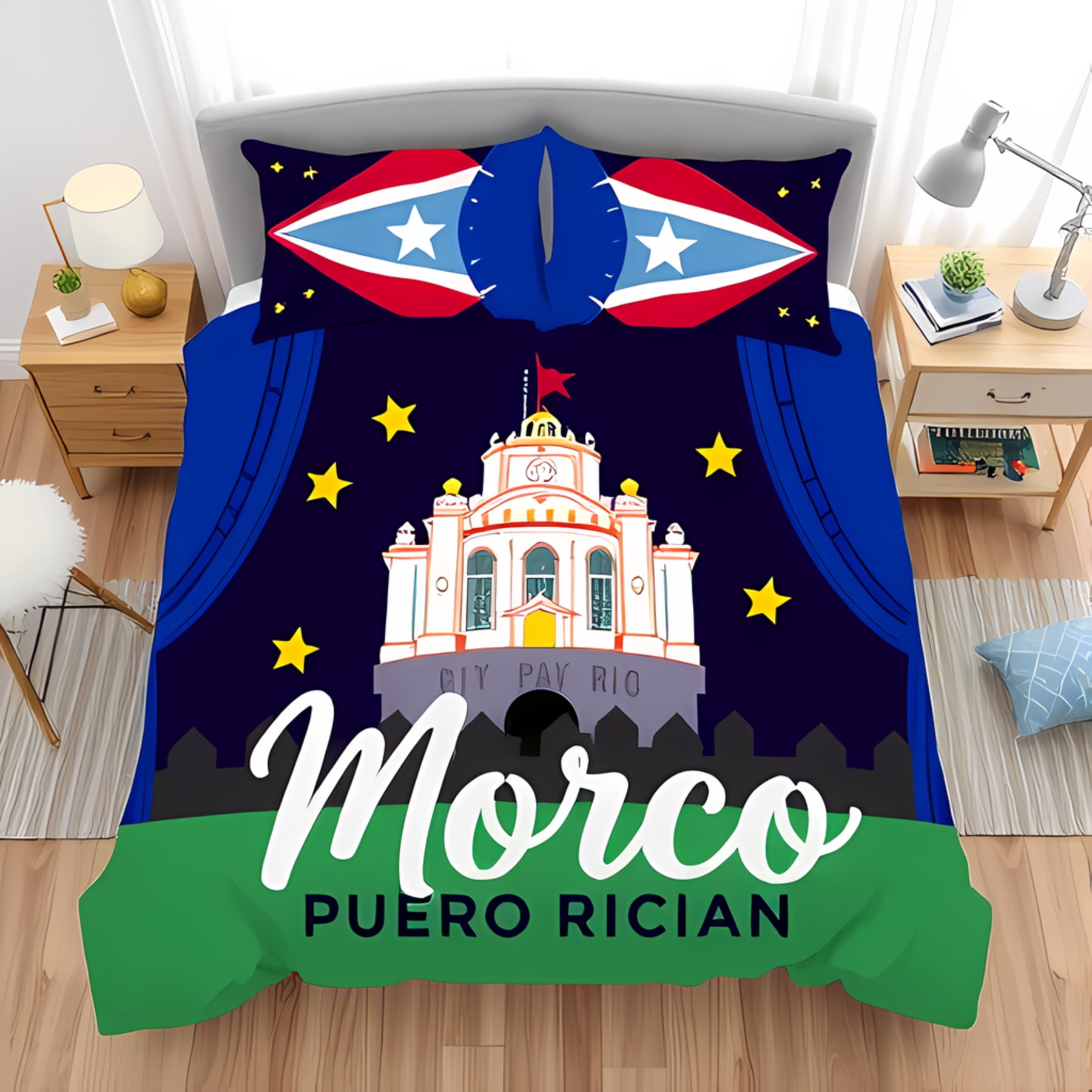 3-Piece Duvet Cover Set Featuring Vibrant Morovis Puerto Rico Design ...