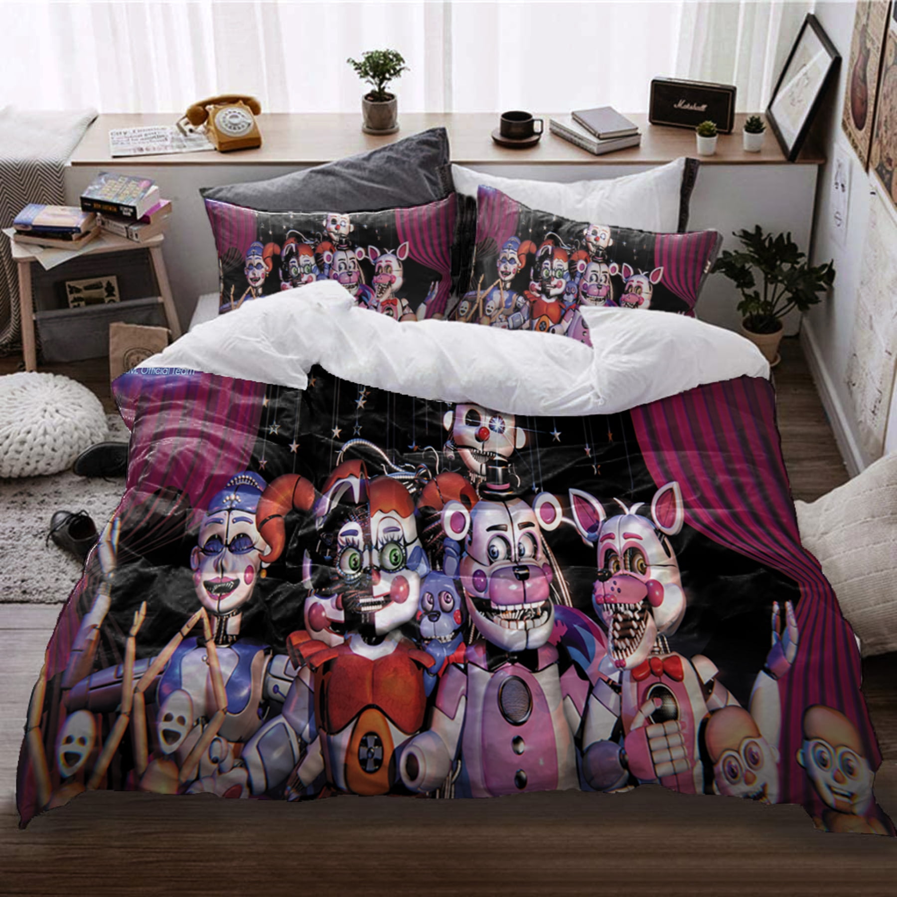 3-Piece Duvet Cover Set Featuring Whimsical Animatronic Characters in ...