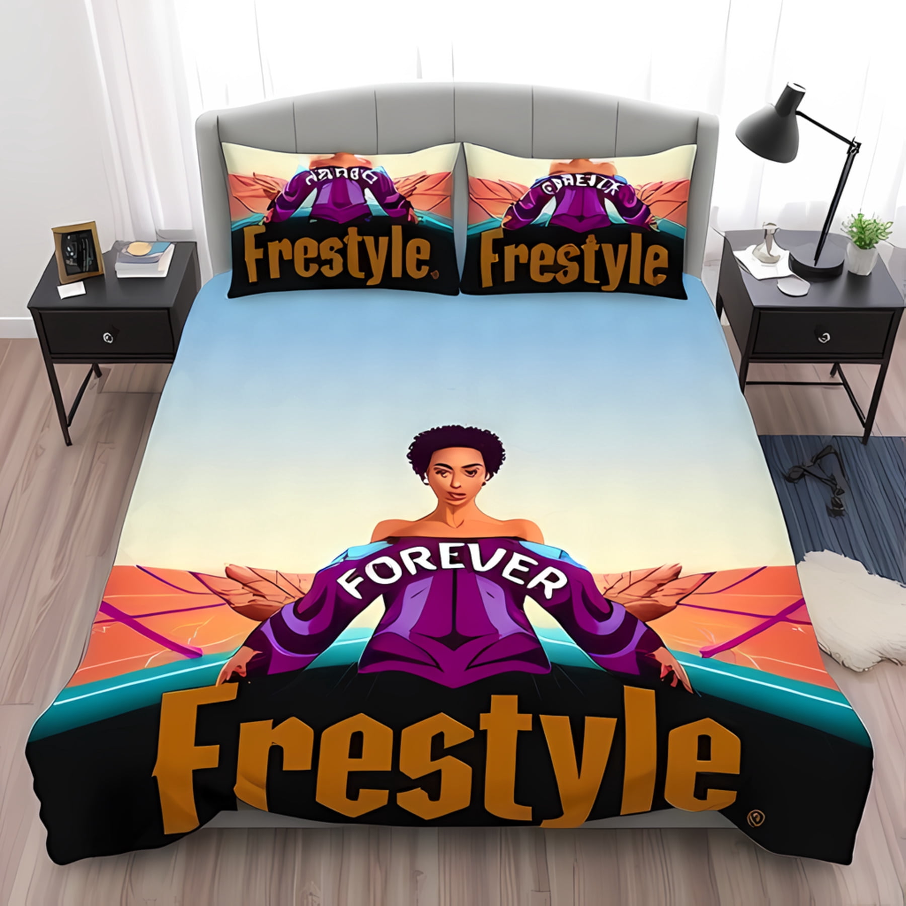 3-Piece Duvet Cover Set - " Forever Freestyle " Bold Graphic Design ...