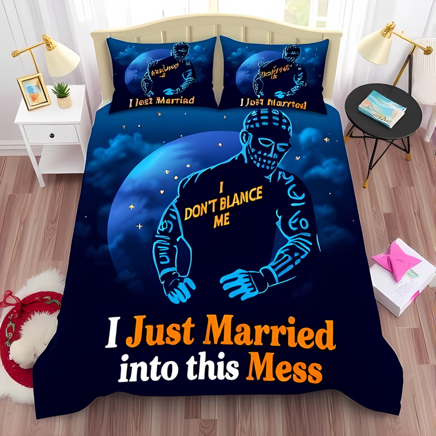 3-Piece Duvet Cover Set - " I Just Married into this Mess " - Fun ...