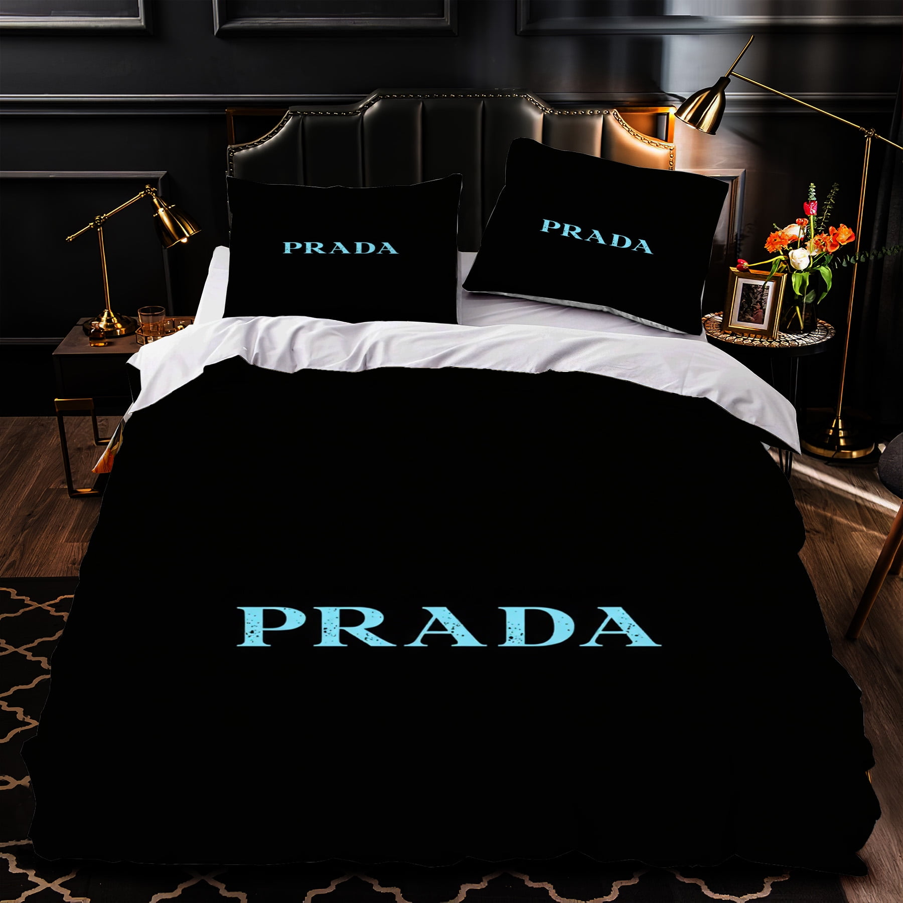 3-Piece Duvet Cover Set - Modern Black & White Design Includes Matching ...