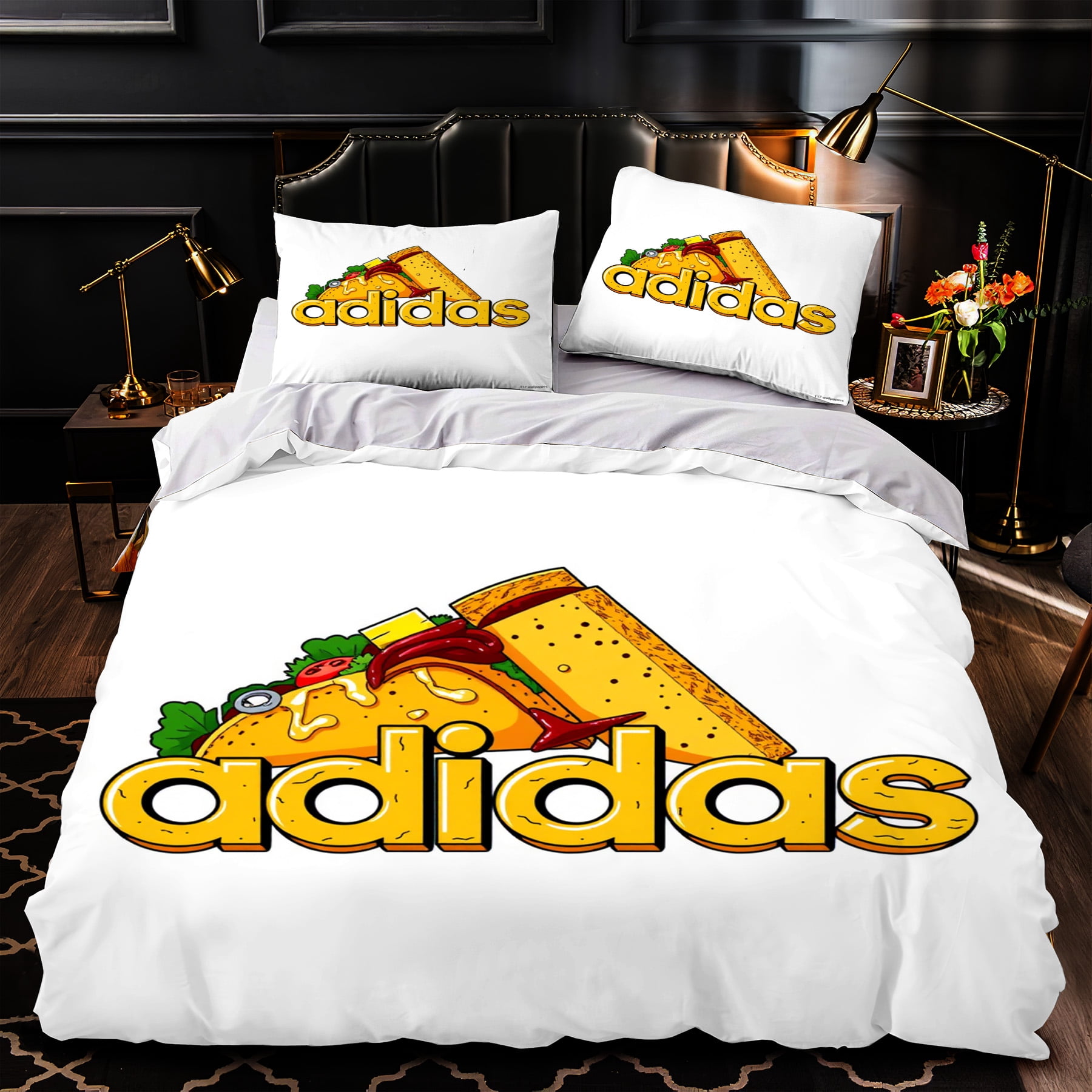 3-Piece Duvet Cover Set - Modern Graphic Sandwich Design with Bold ...