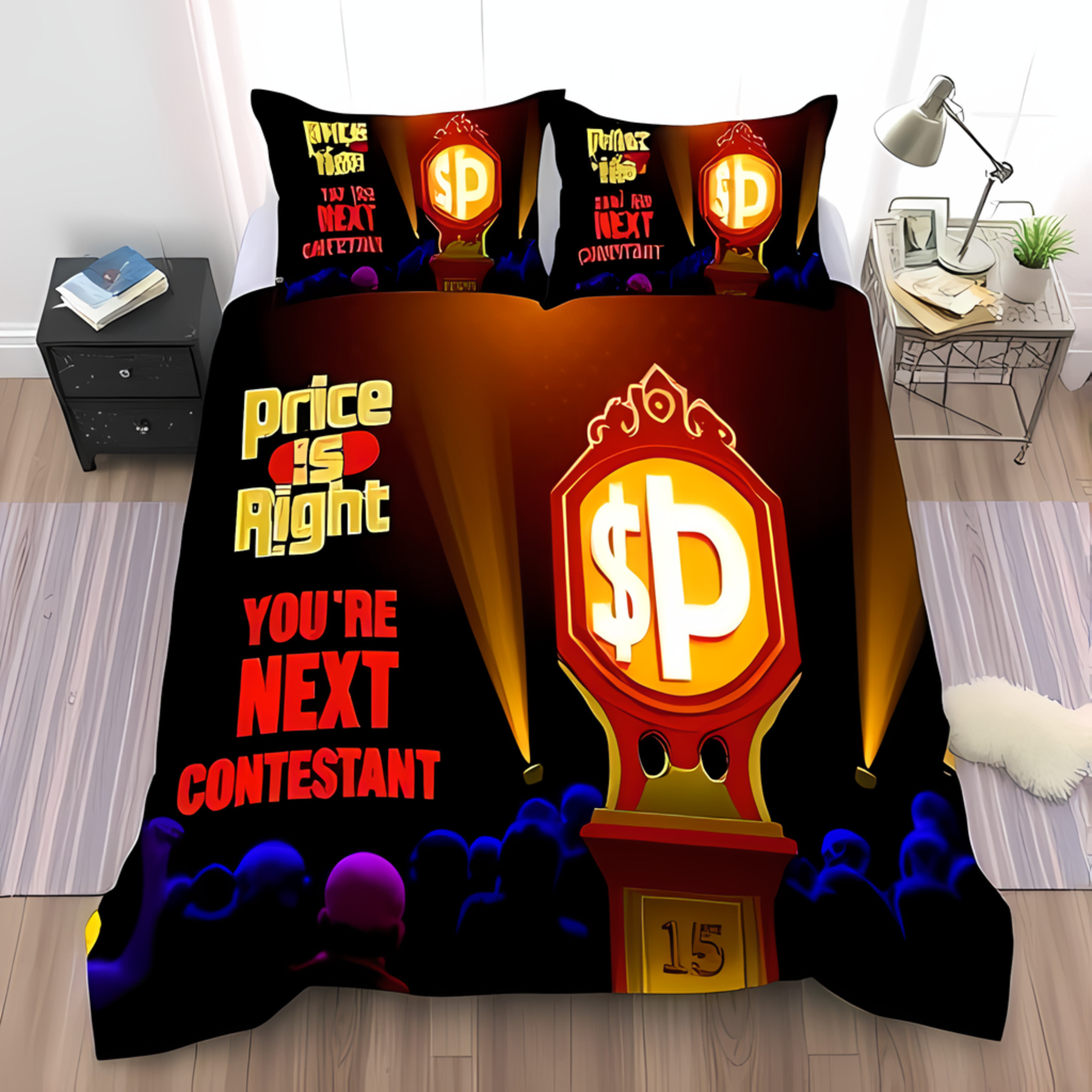 3-Piece Duvet Cover Set - Playful Game Show Design with Sign & 'You’re ...