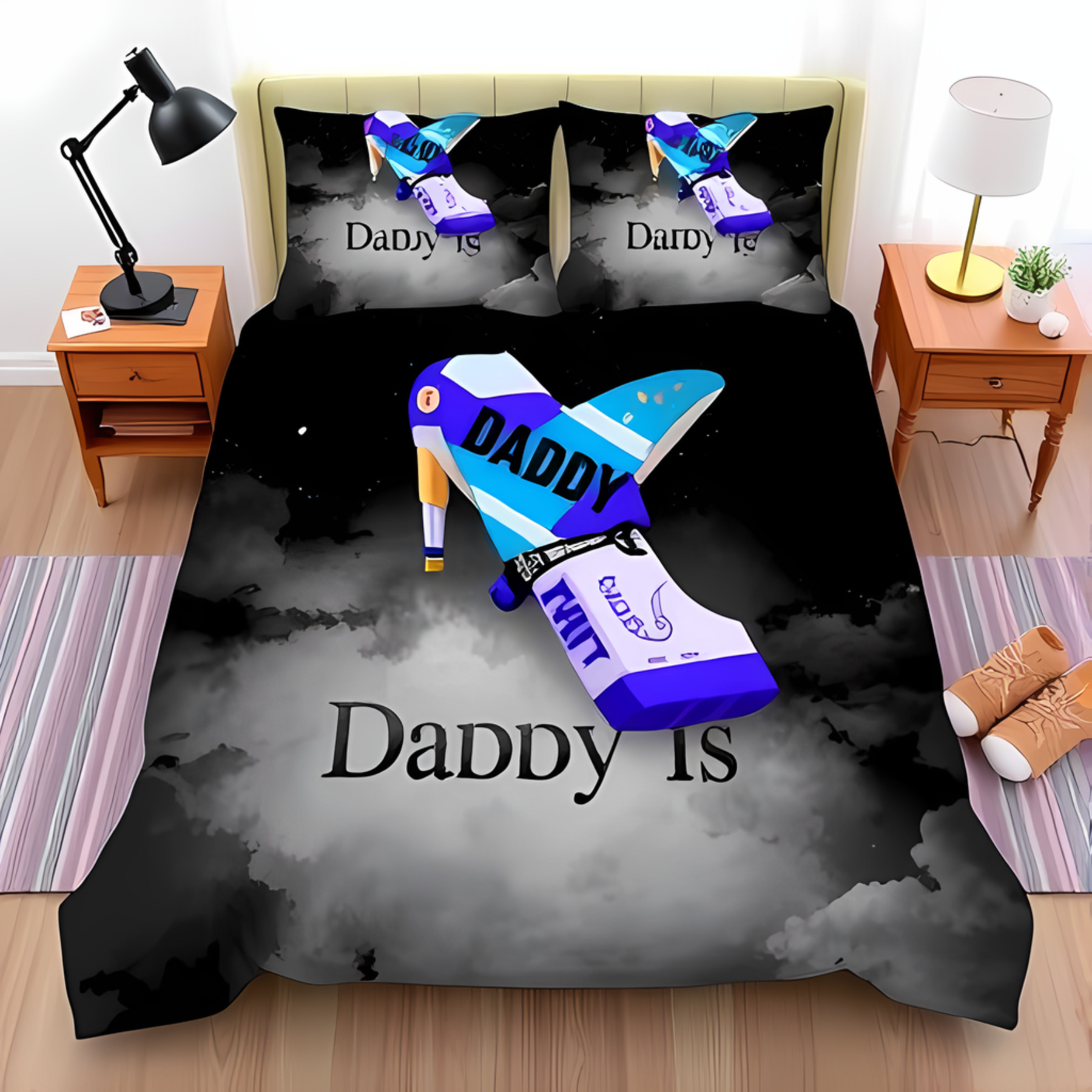 3-Piece Duvet Cover Set - Playful Night Sky & Clouds Design with ...