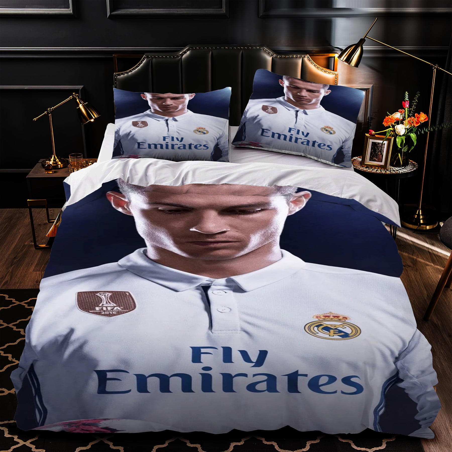 3-Piece Duvet Cover Set - Stylish Bedding with Football Player Design ...