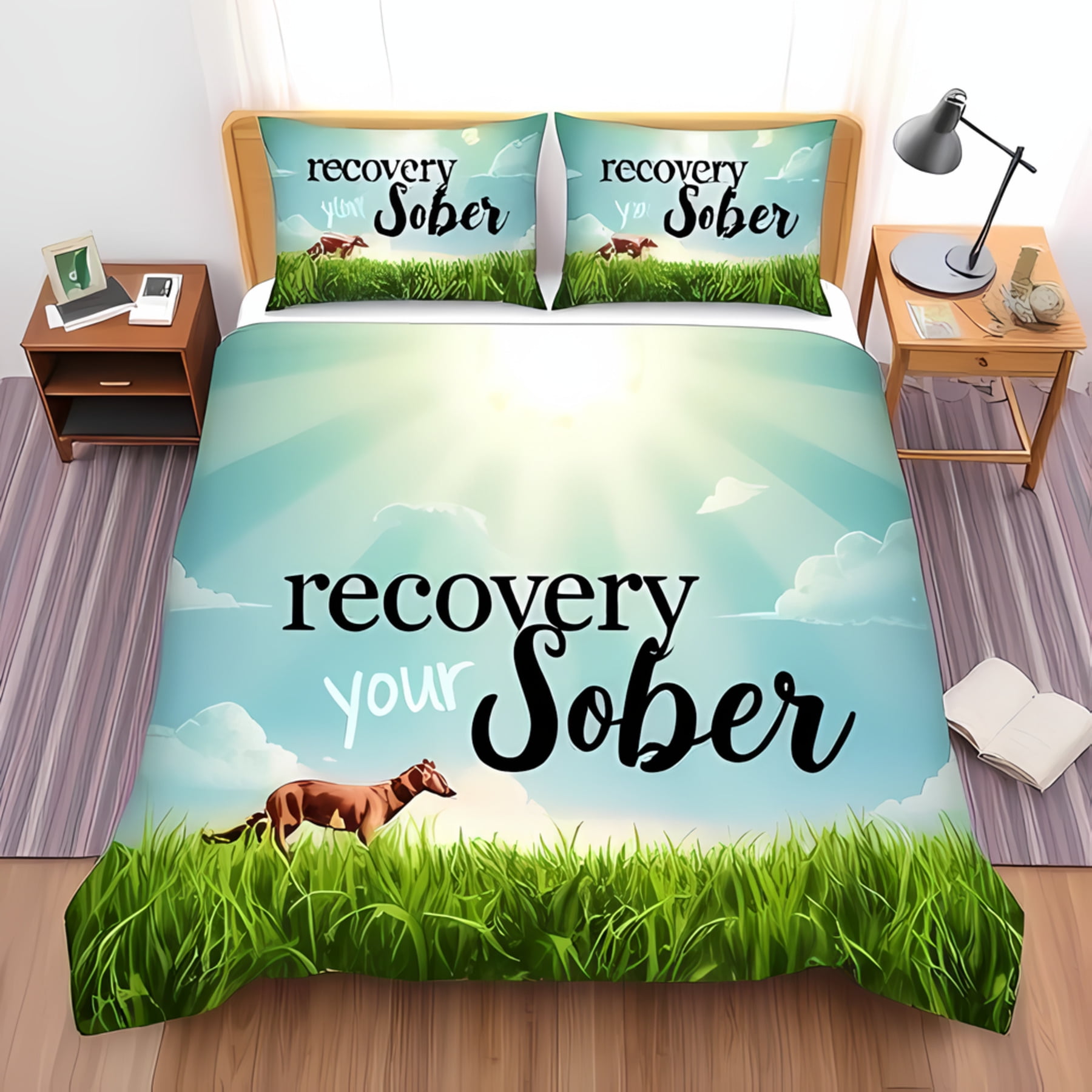 3-Piece Duvet Cover Set - Tranquil Landscape Design for Peaceful Sleep ...