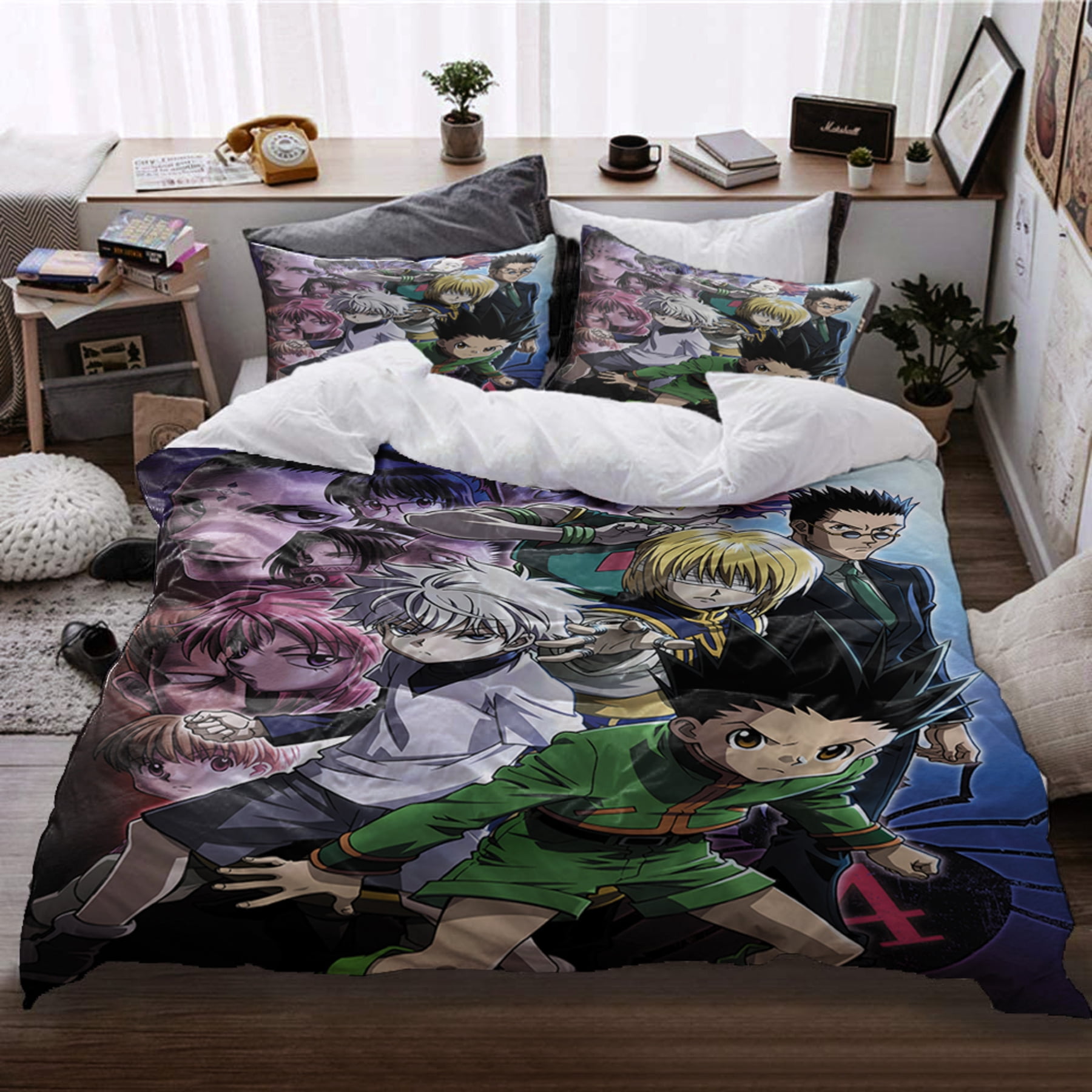 3-Piece Duvet Cover Set - Vibrant Anime Bedding with Gon Killua ...