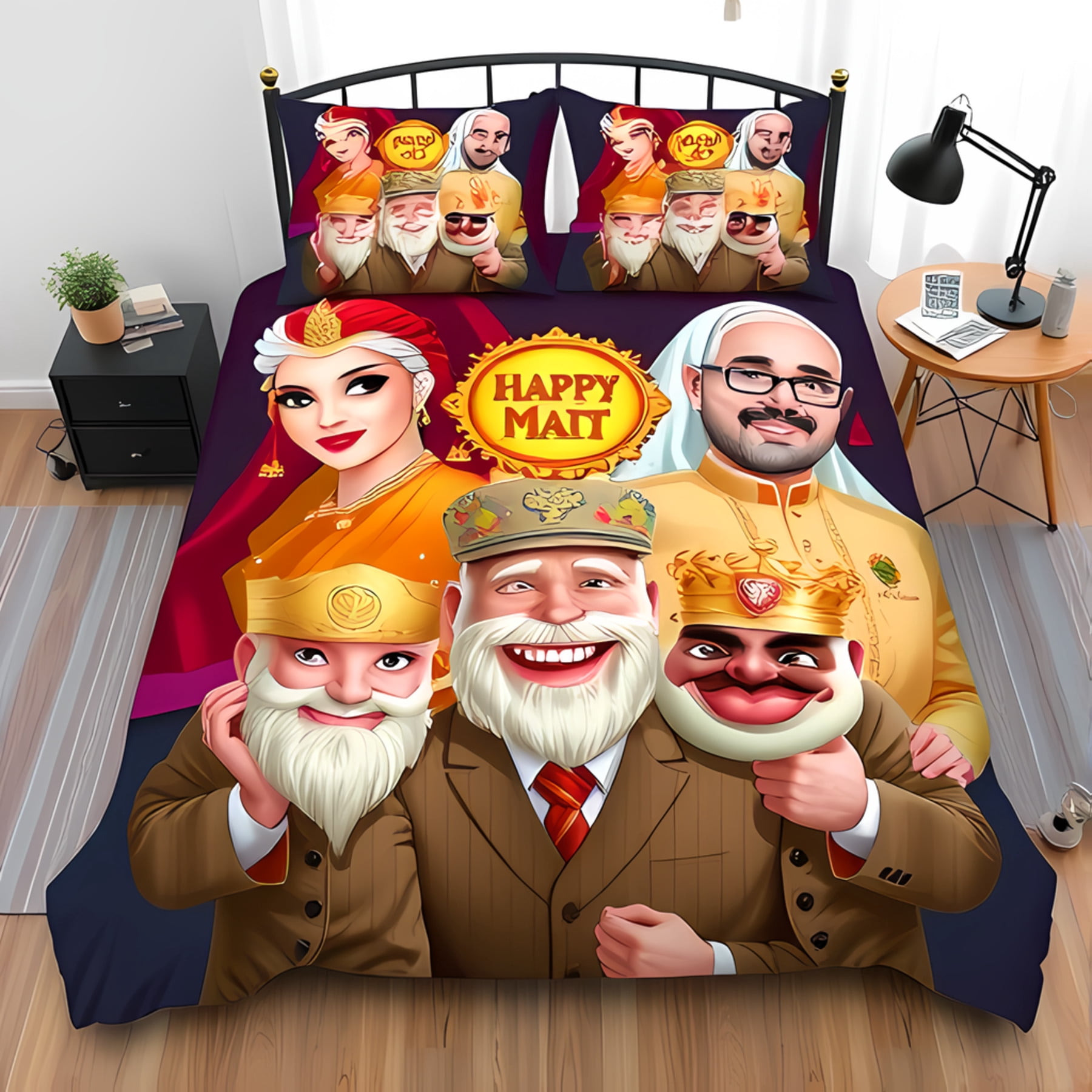 3-Piece Duvet Cover Set with Vibrant Cartoon Characters in Traditional ...