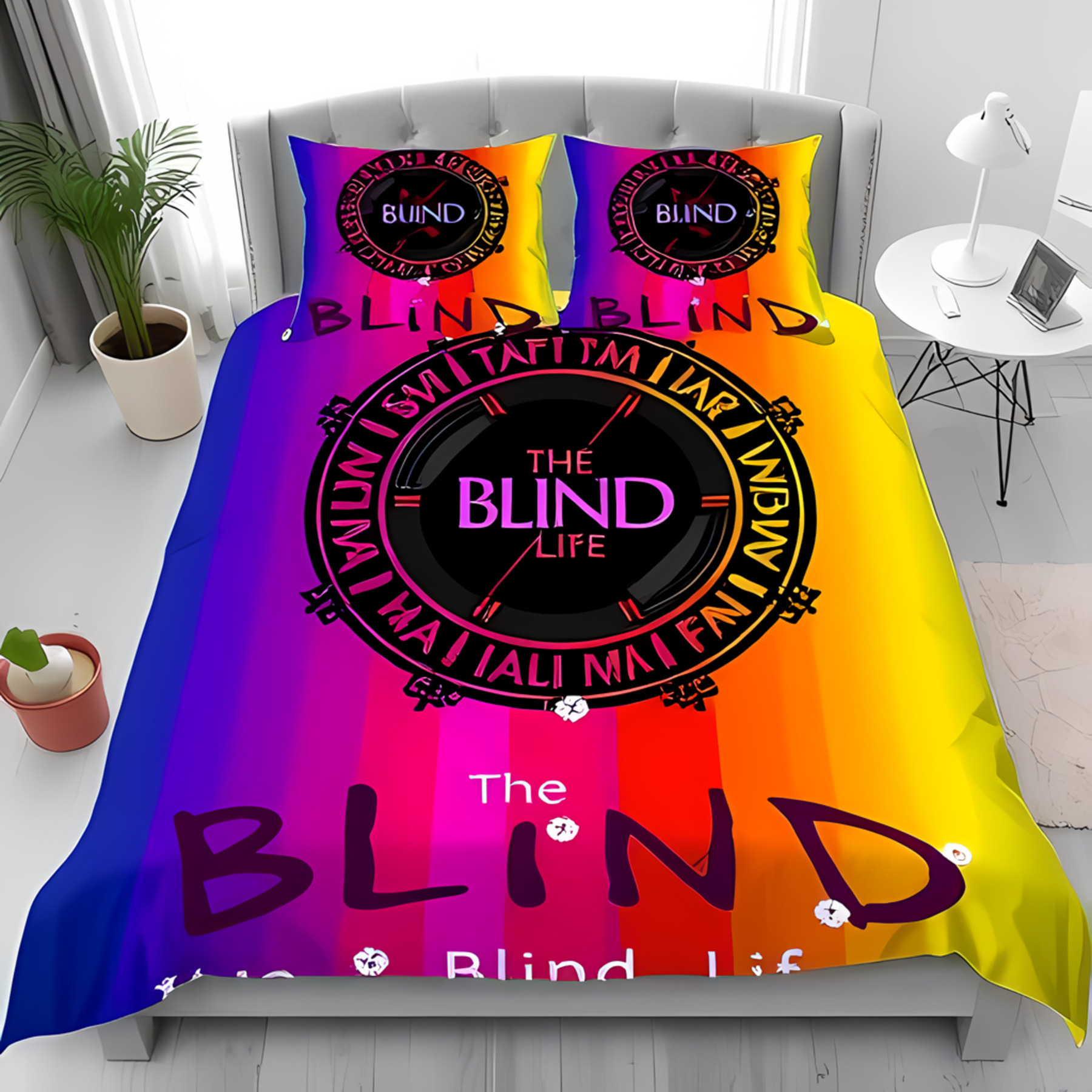 3-Piece Duvet Cover Set with Vibrant Gradient Design - " THE BLIND LIFE ...