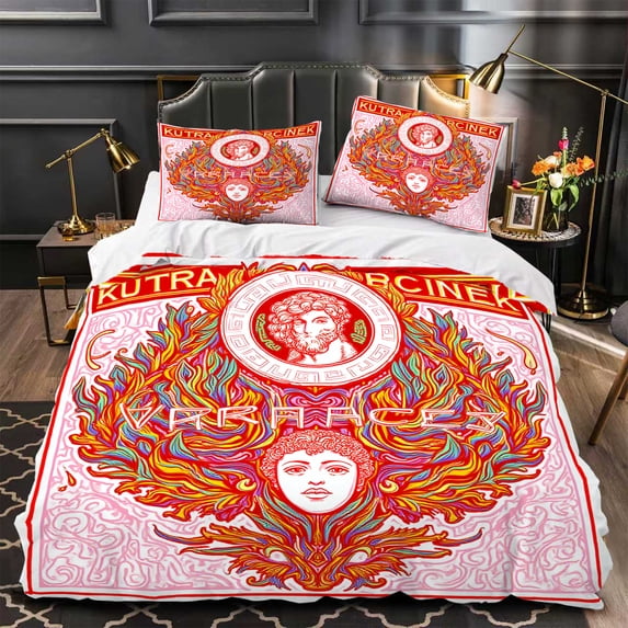 3-Piece Duvet Cover Set - Vibrant ' KURTUS ' Design with Classical ...
