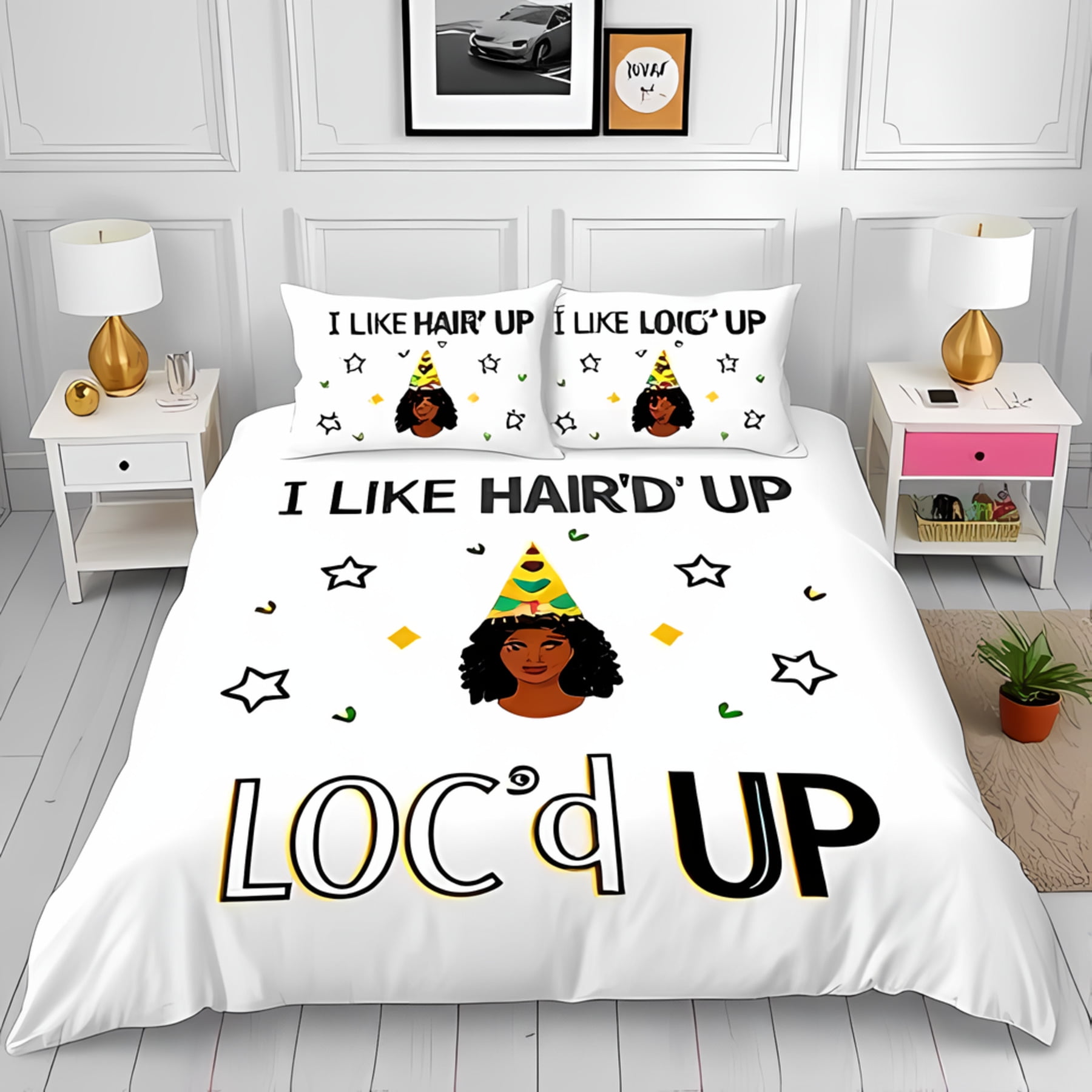 3-Piece Duvet Cover Set with Whimsical Text & Cheerful Graphics - " I ...