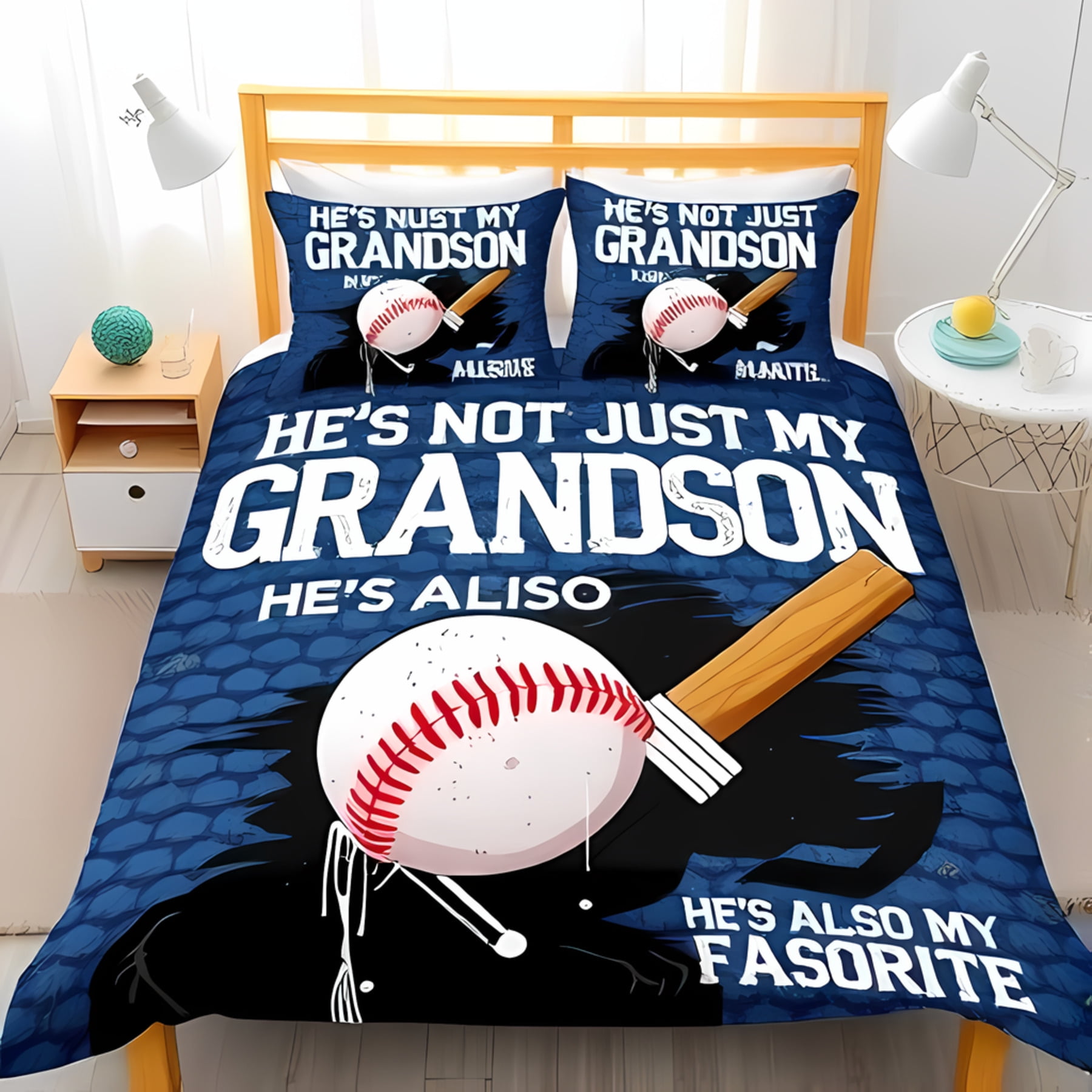 3-Piece Duvet Cover Set for Grandson - "He’s Not Just My Grandson He’s ...