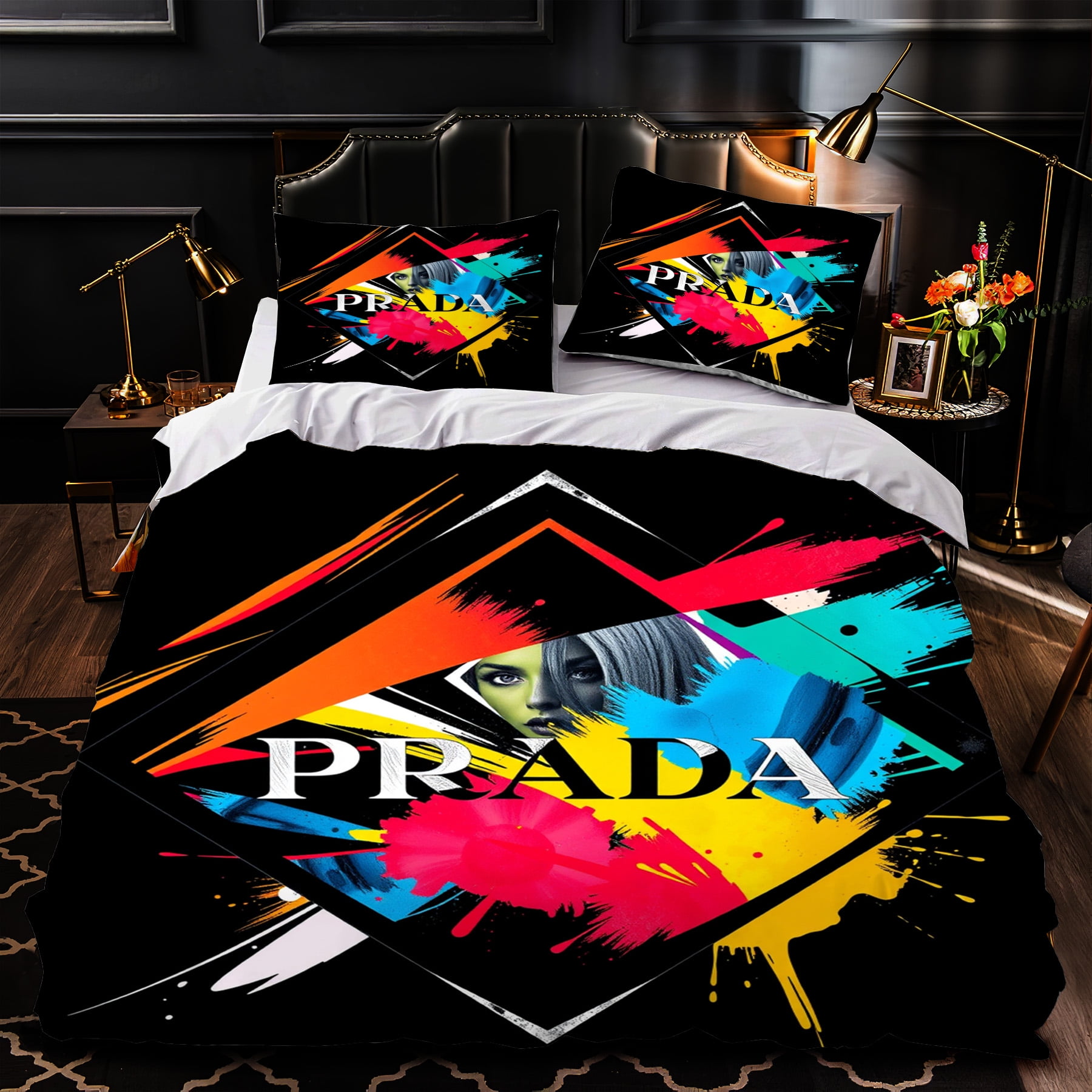 3-Piece Duvet Cover Set with Bold Abstract Patterns - Vibrant Bedding ...